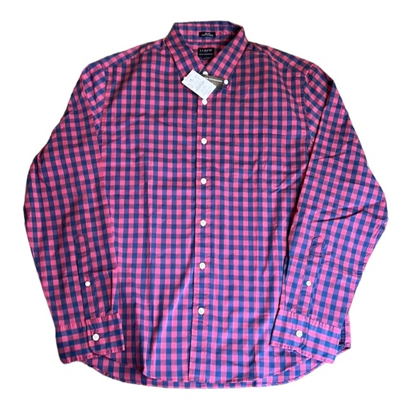 J. Crew | Shirts | Nwt J Crew Performance Slim Untucked Button Down Blue Pink | Poshmark